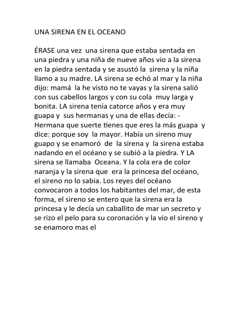 Una Sirena en El Oceano | PDF