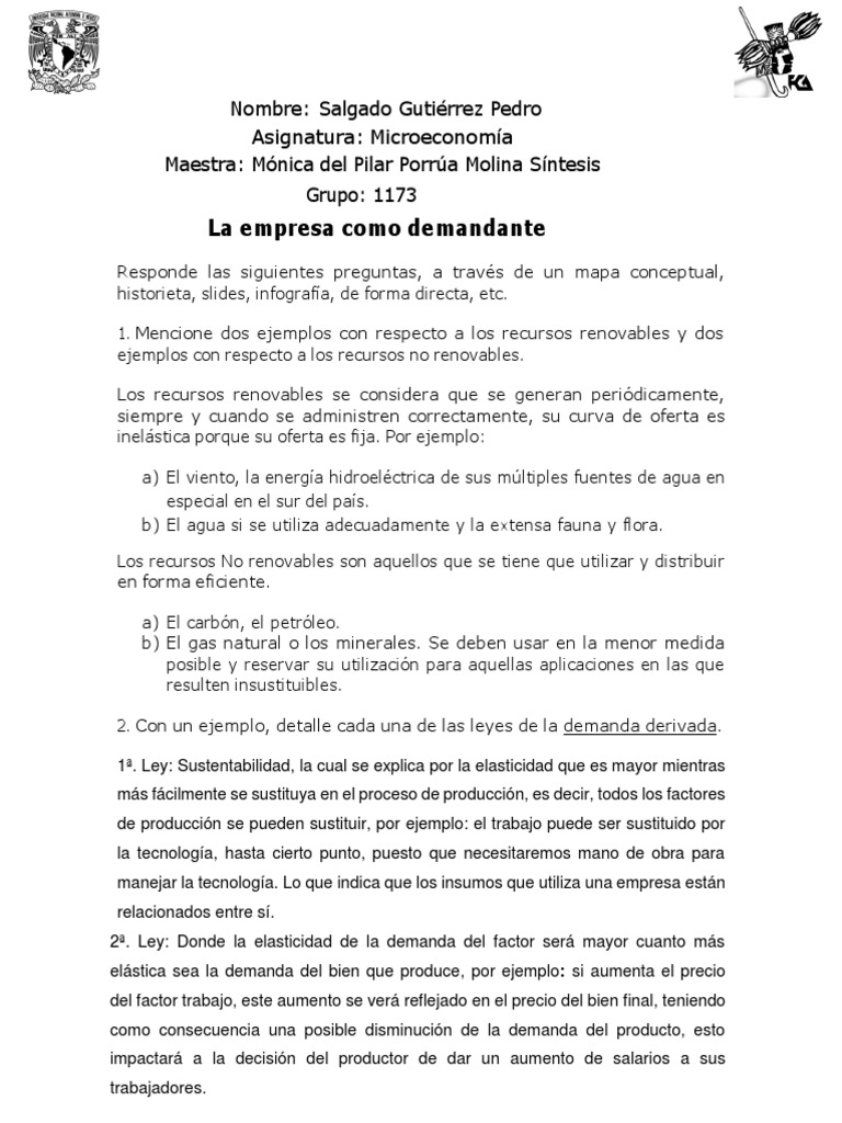 La Empresa Como Demandante | PDF | Oferta y demanda | Interés