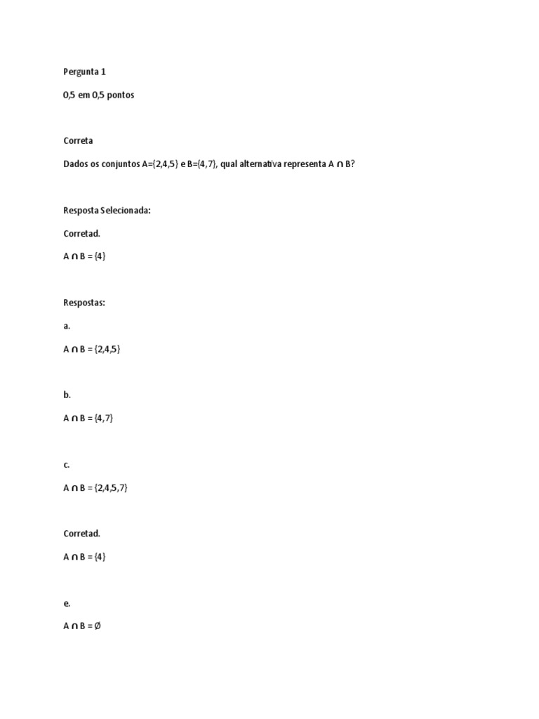 Questionário Matemática Aplicada Uni1 | PDF | Objetos matemáticos | Matemática