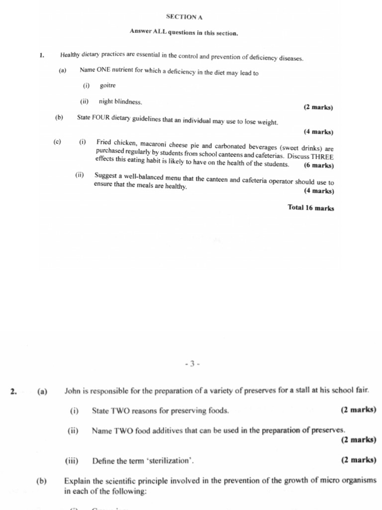 FNH Past Paper 2015 | PDF