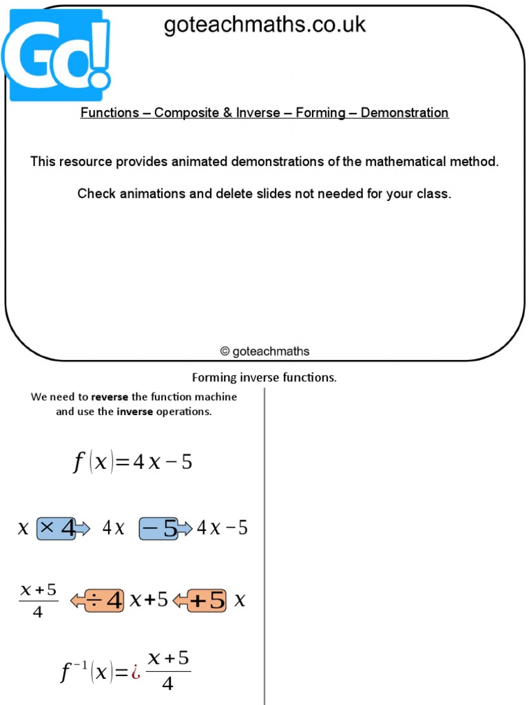 Functions Composite Inverse Forming Demonstration | PDF