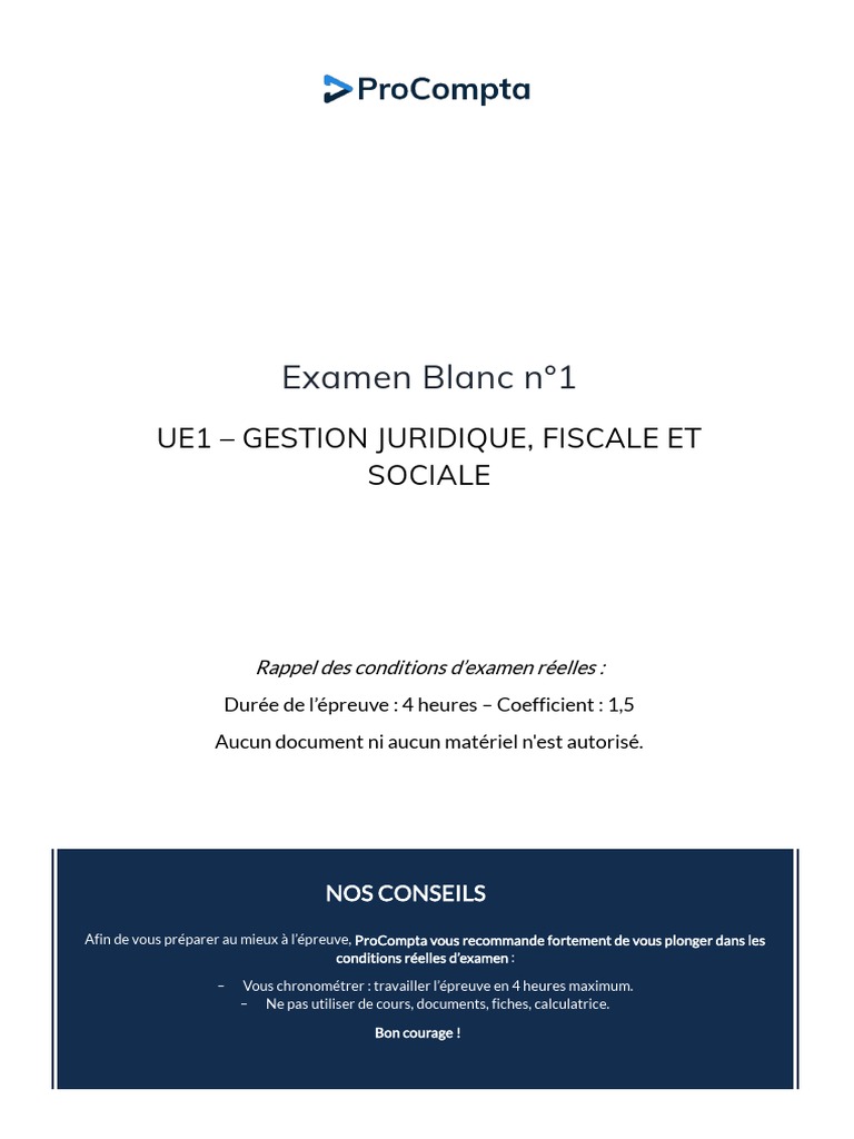 1.1-Sujet de L'épreuve Blanche UE1 N°1 | PDF | Risque | Économie