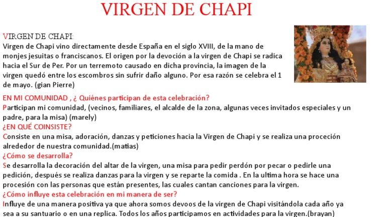 Virgen de Chapi | PDF