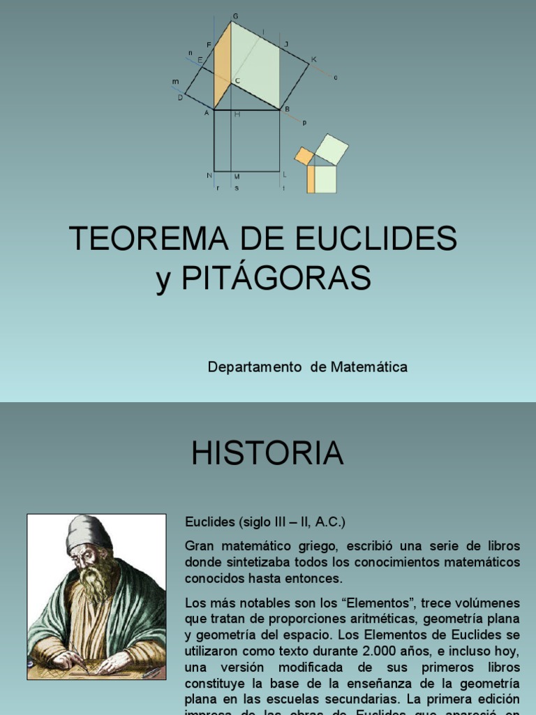 Teorema de Euclides y Pitagoras | PDF | Matemáticas | Geometría Elemental