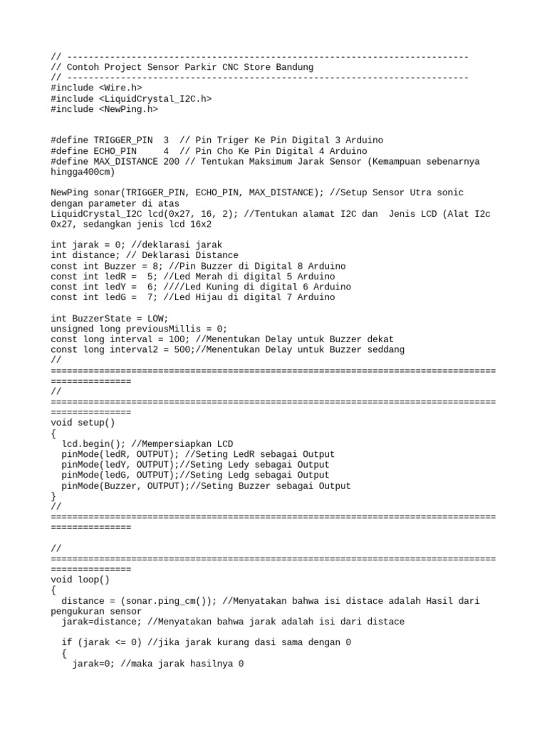 Program Sensor Parkir Ultrasonic | PDF