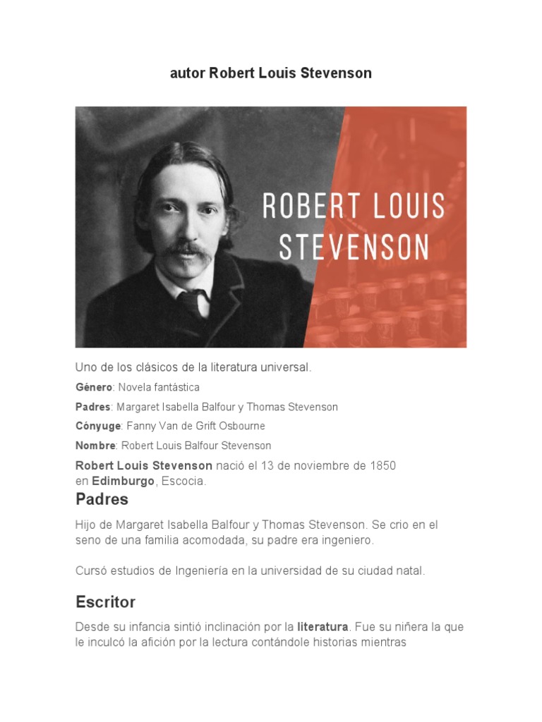 Autor Robert Louis Stevenson | PDF | Robert Louis Stevenson