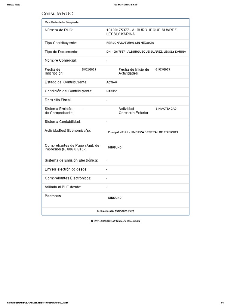 SUNAT - Consulta RUC | PDF