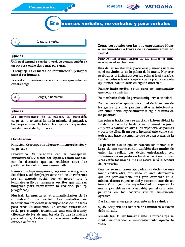COM 5to - EdA 01 - Sem 3 - 6 Ficha de Contenido RECURSOS VERBALES NO ...