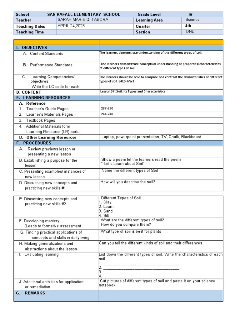 DLP Scie4 | Download Free PDF | Learning | Teachers