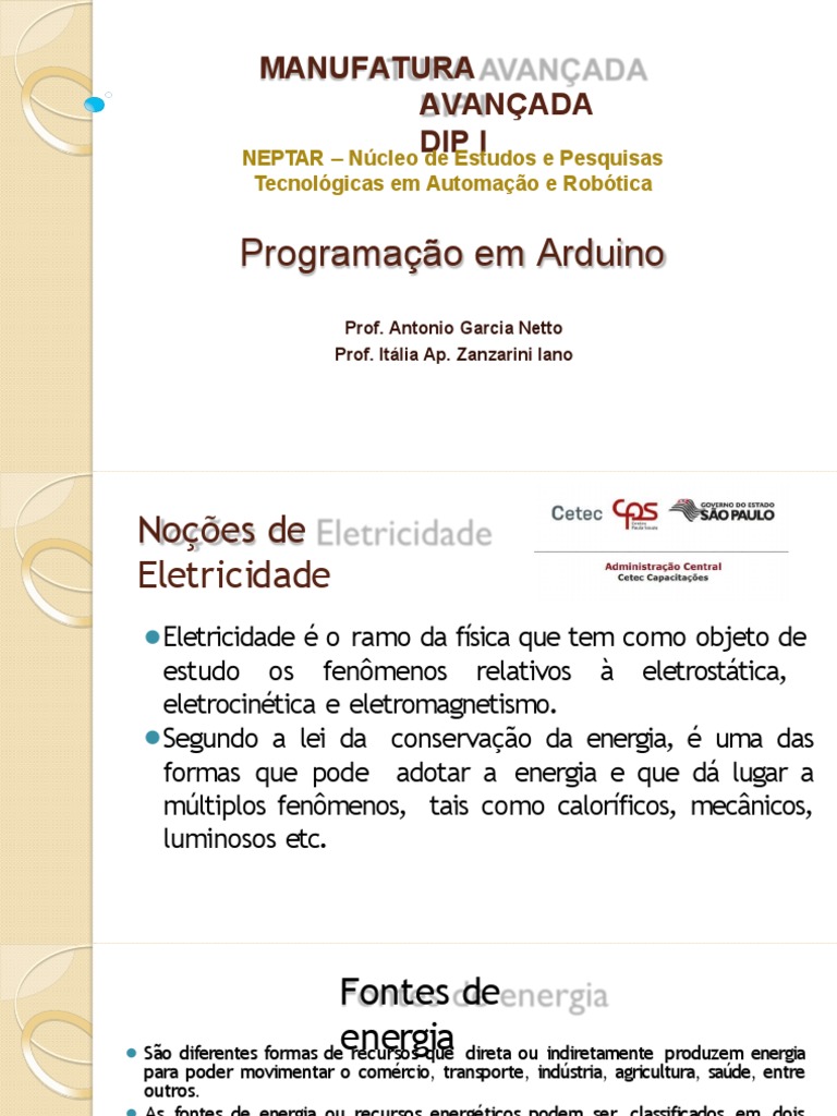 Aula 1 - ARDUINO DIPI | PDF | Circuitos em série e em paralelos | Rede elétrica