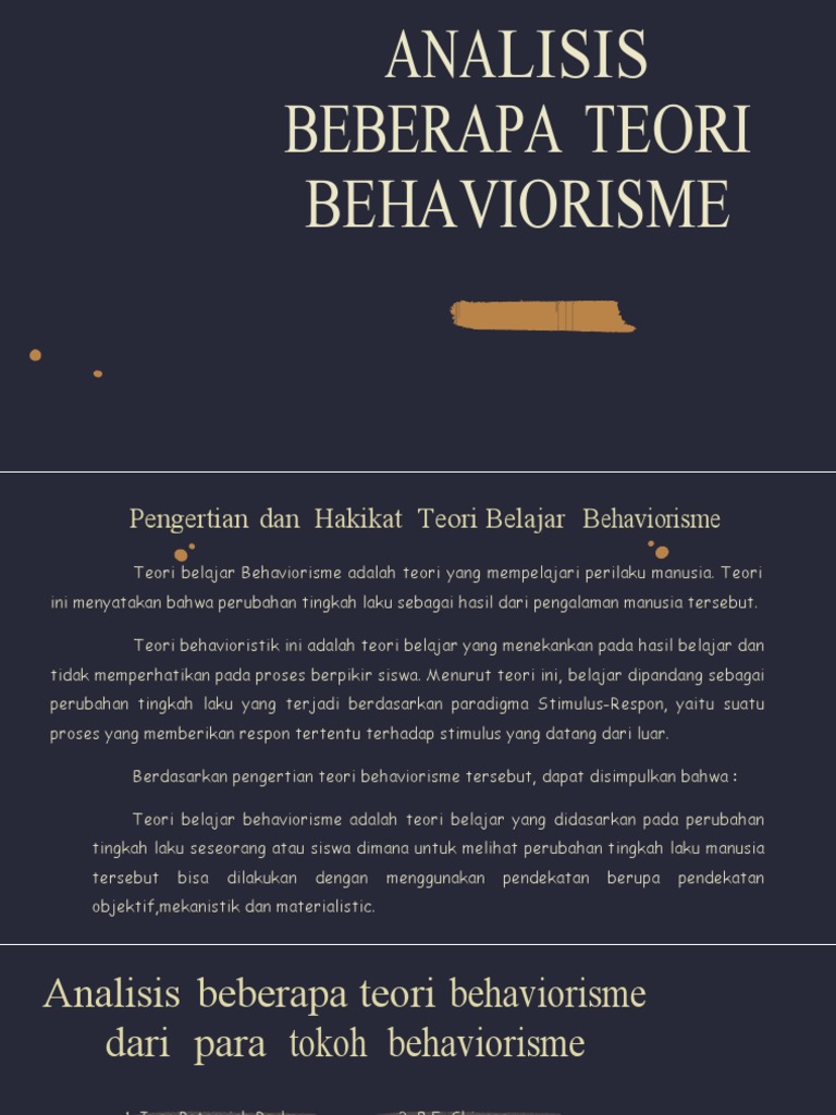 ppt teori behaviorisme | PDF