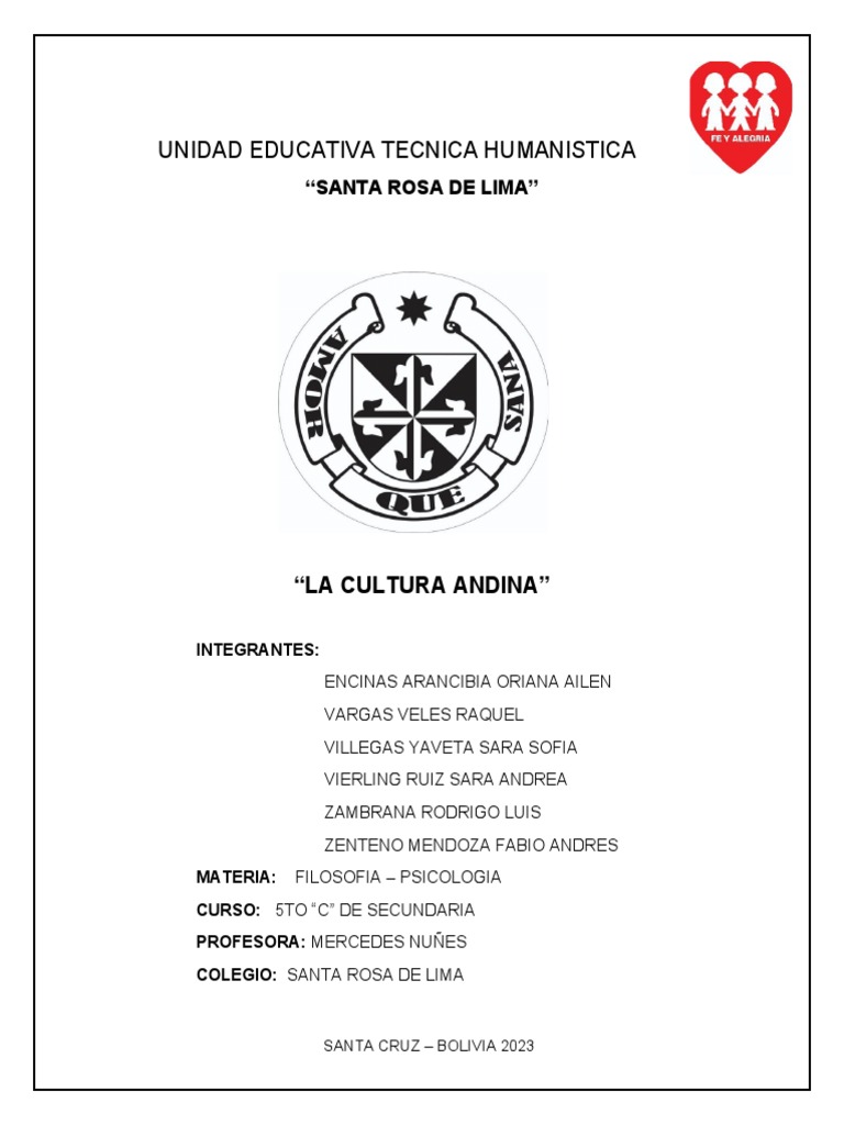 La Cultura Andina Informe | PDF | Filosofía