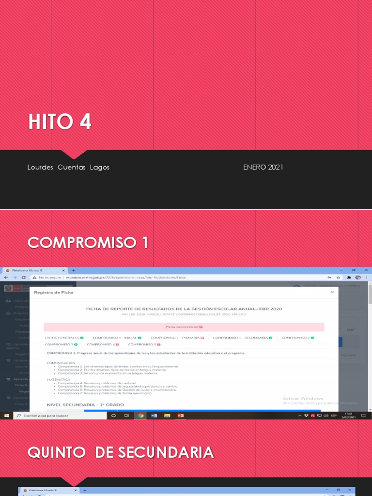HITO 4 - Aporte - Subdirectora - Lourdes | PDF | Salón de clases | Aprendizaje