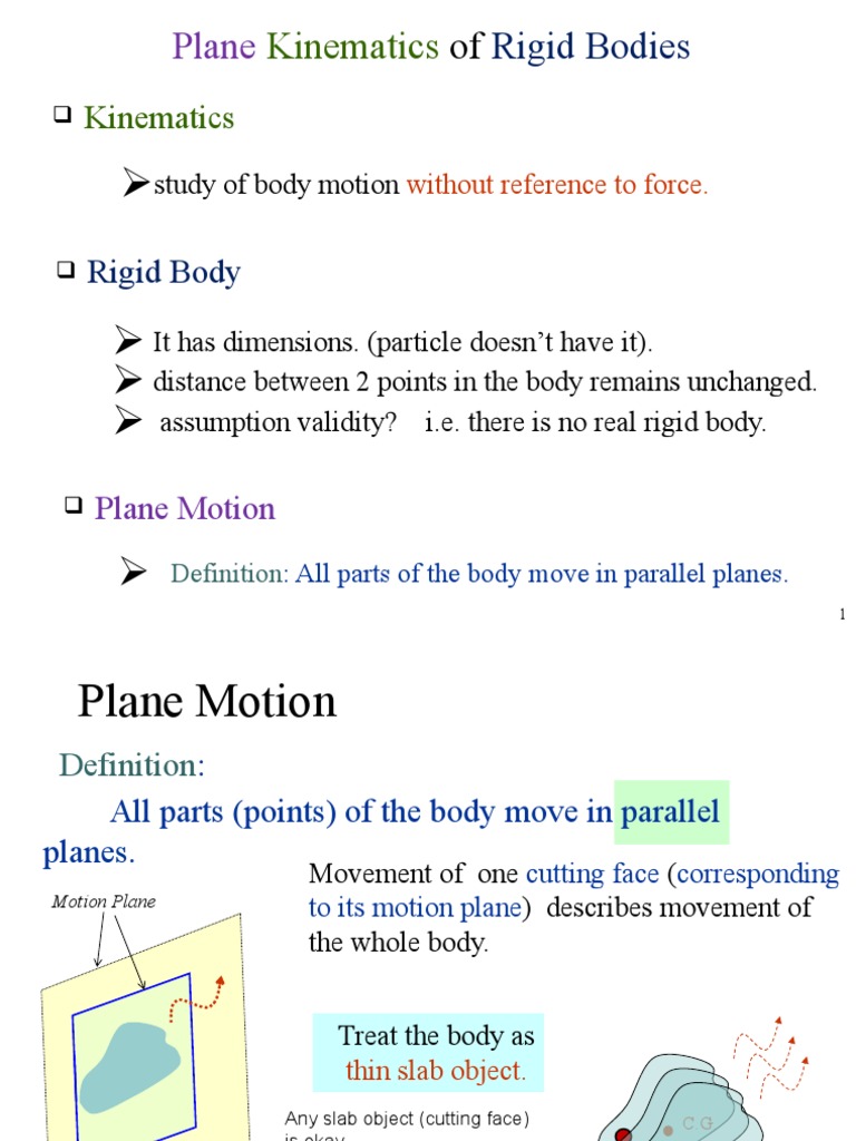Plane: Kinematics | PDF | Rotation Around A Fixed Axis | Kinematics
