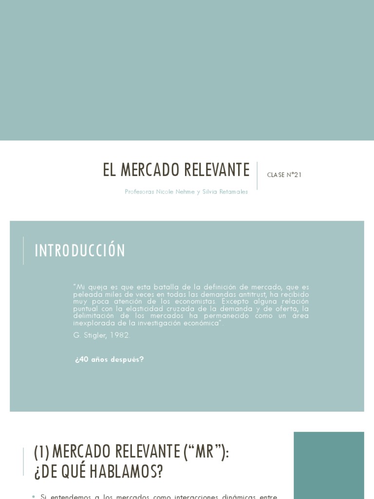 Definición y Análisis del Mercado Relevante | PDF | Mercado (economía ...