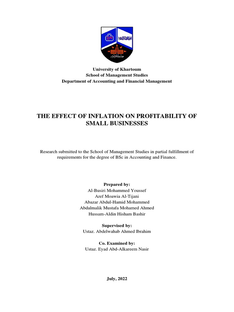 The Effect of Inflation On Profitability of Small Businesses | PDF ...