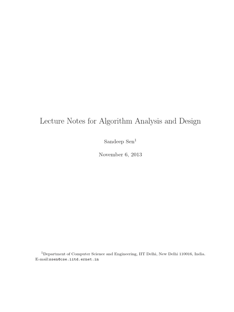 Algorithm Analysis And Design Notes Pdf Parallel Computing Time Complexity