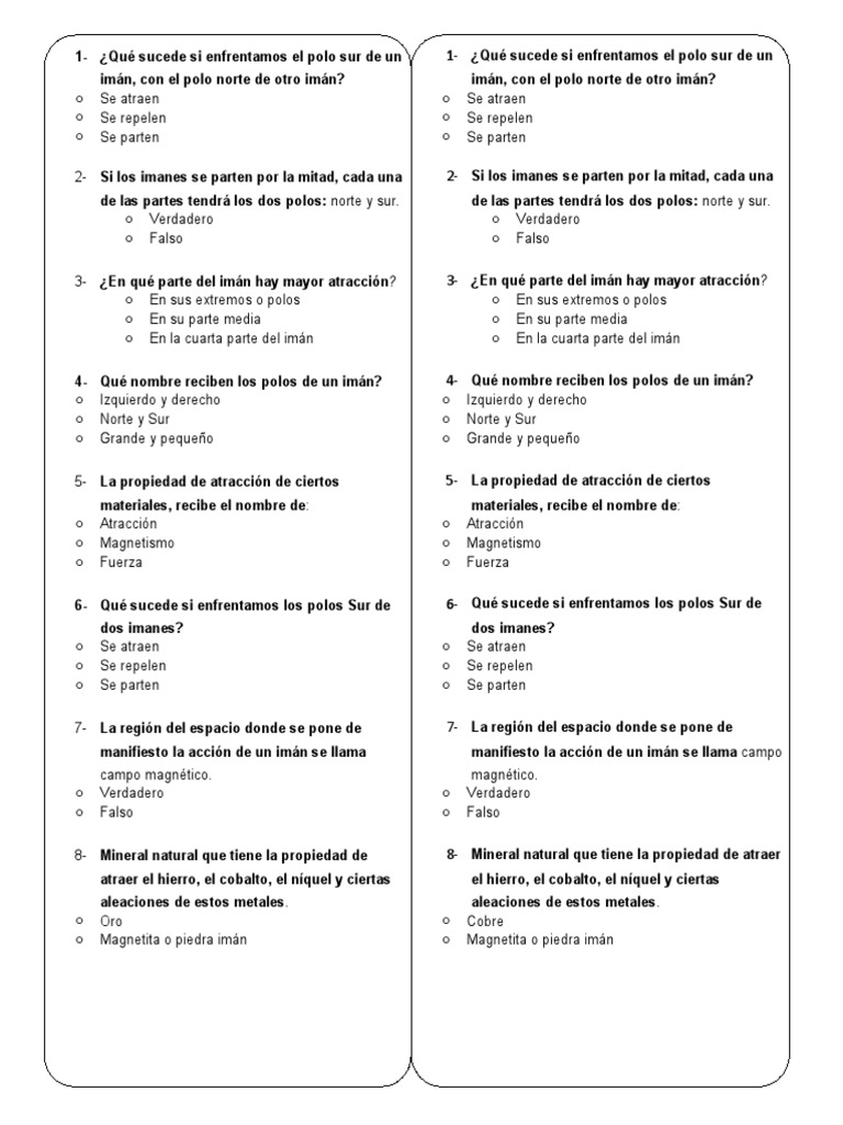 Actividades de Magnetismo para Niños | PDF | Imán | Magnetismo