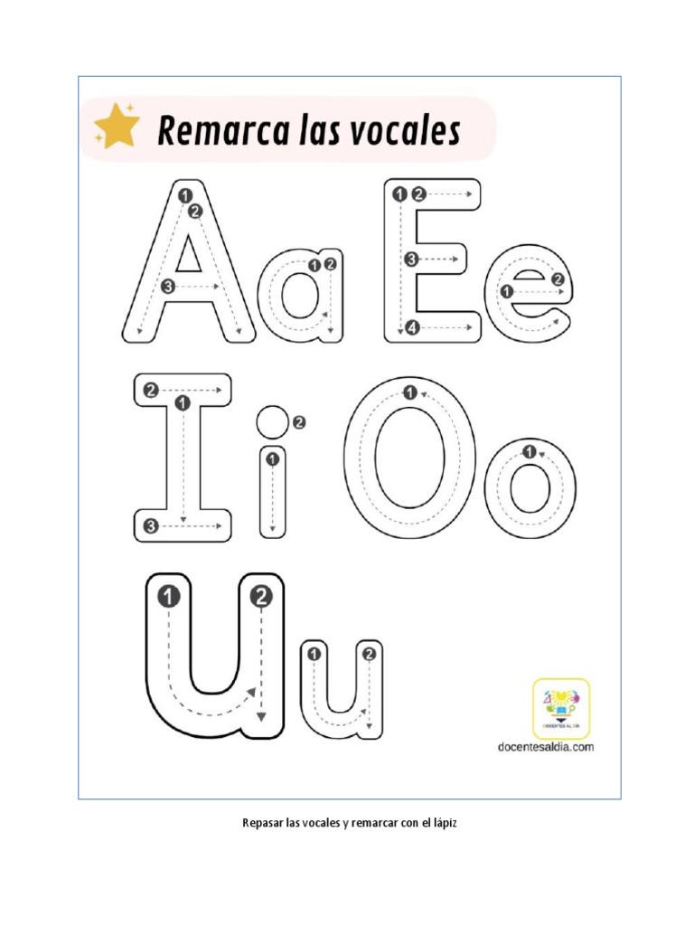 Vocales para remarcar y repasar | PDF | Hogar, jardinería y bricolaje ...