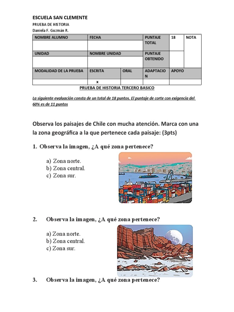 Evaluación Diagnostica Historia Tercero | PDF