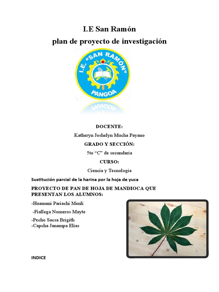 Proyecto de Pan de Hoja de Mandioca (1) Ofis | PDF