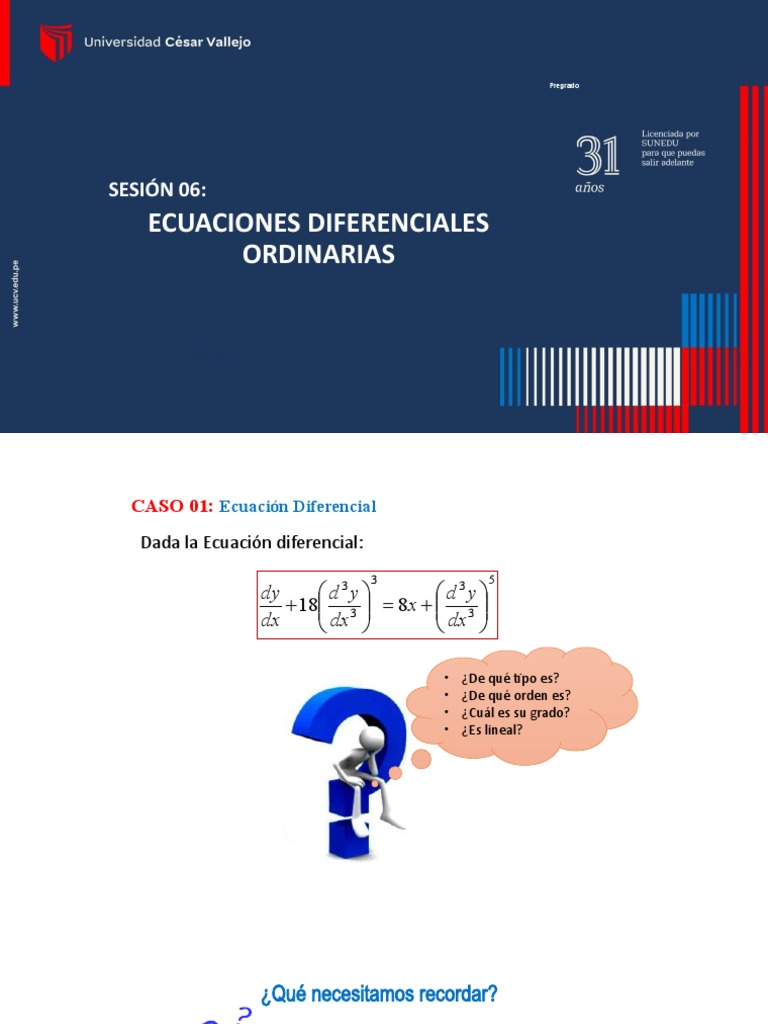 S06 - Ecuaciones Diferenciales Ordinarias | PDF | Ecuaciones | Ecuación ...