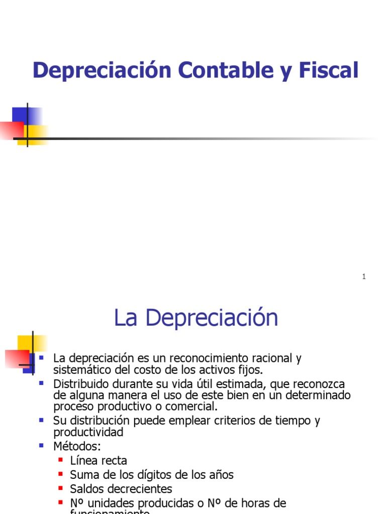Depreciacion Contable y Fiscal | PDF | Depreciación | Activo fijo