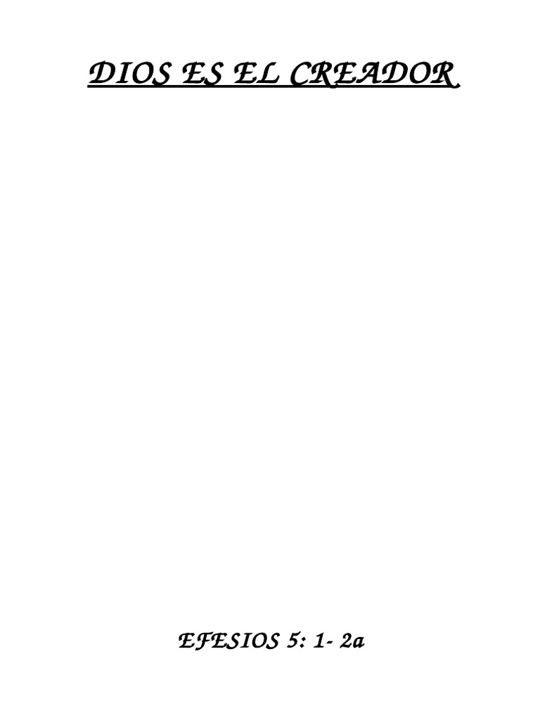 Dios Es El Creador Pdf