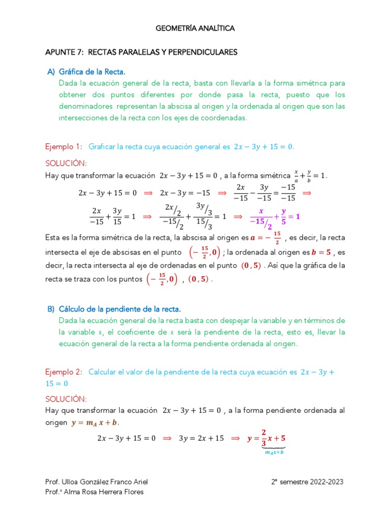 GA Apunte 7 RECTAS PARALELAS Y PERPEND (1) | PDF | Sistema de ...