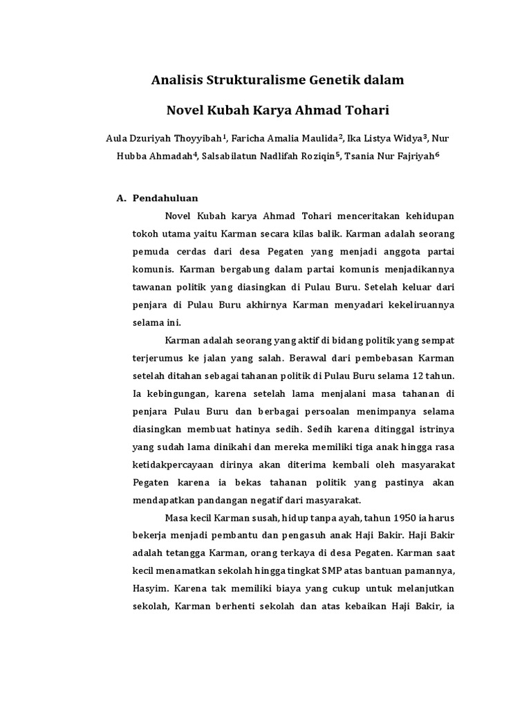 Analisis Novel Kubah | PDF