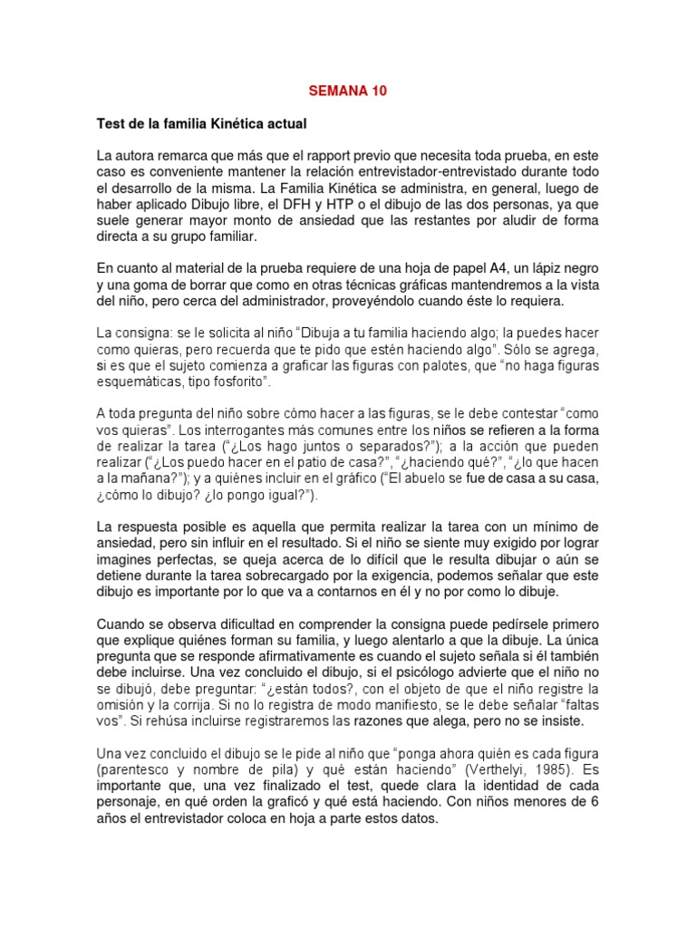 Test de La Familia Kinética Actual 29 Abril 2023 | PDF | Dibujo ...
