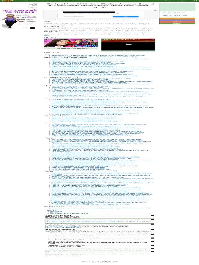 ICarly at The 2008 Kids Choice Awards - Promisses - The L | PDF | You Tube | Television