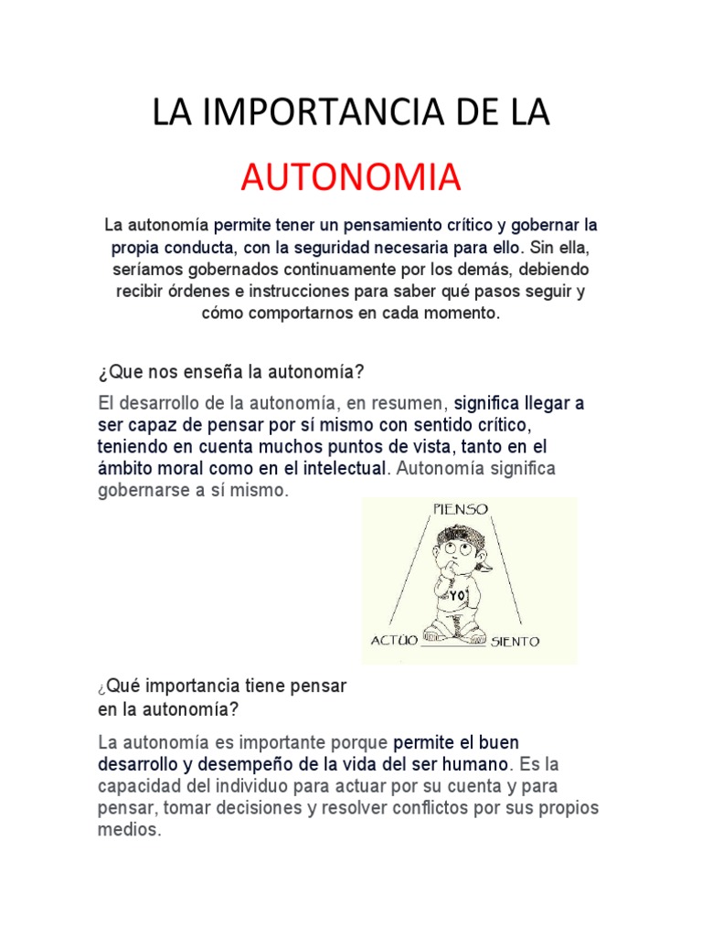 La Importancia de La Autonomia | PDF