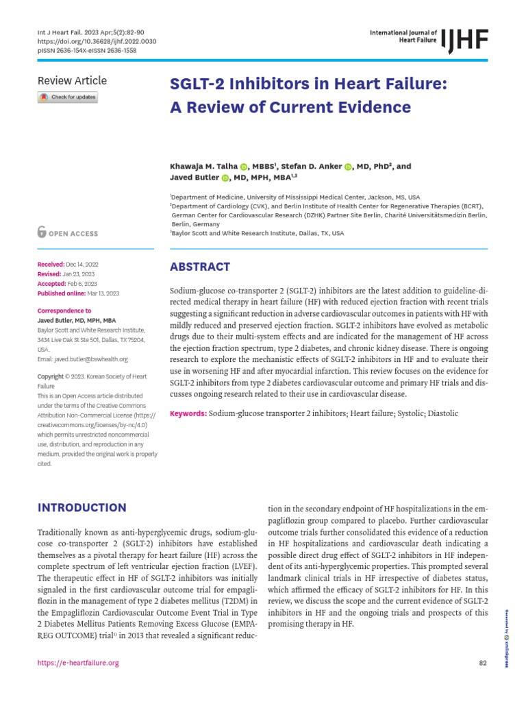 SGLT 2 Inhibitors in Heart Failure A Review of Current Evidence | PDF ...