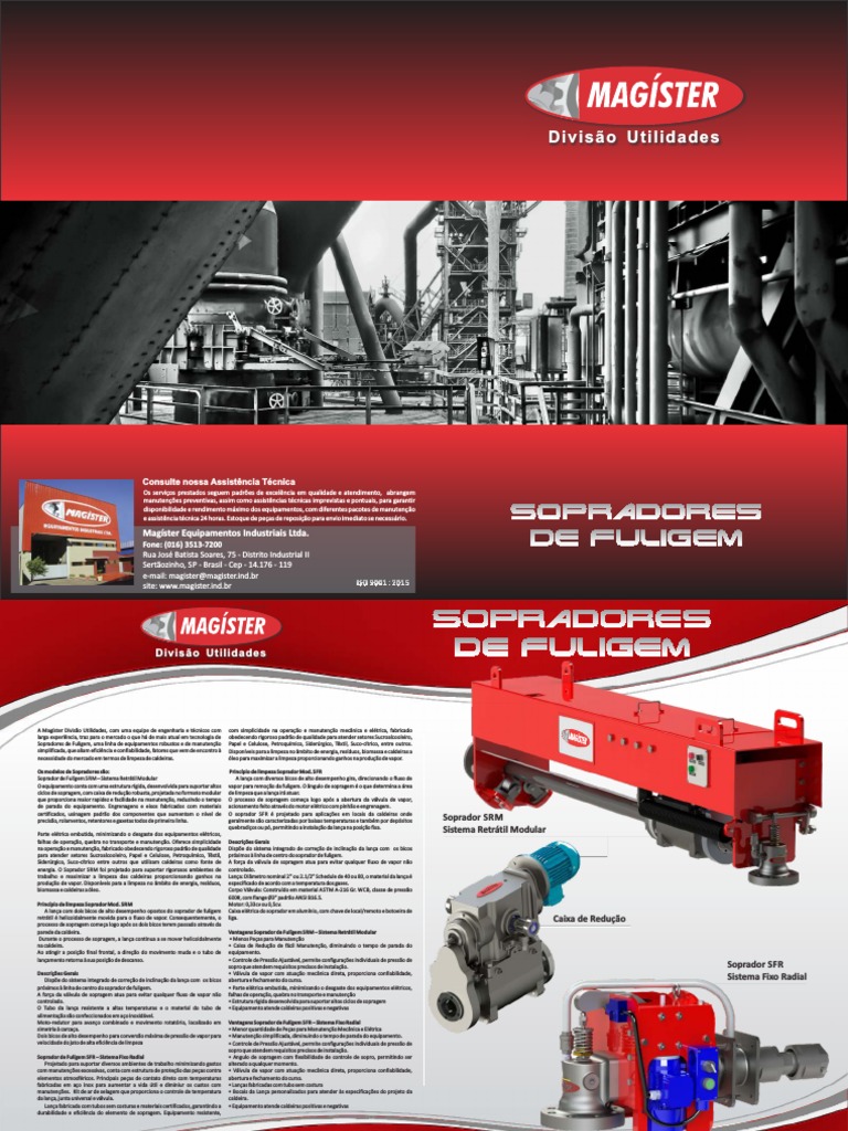 Sopradores de Fuligem: Manutenção e Modelos | PDF | Caldeira | Motores