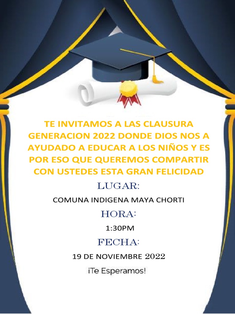 Invitacion de Clausuras | PDF