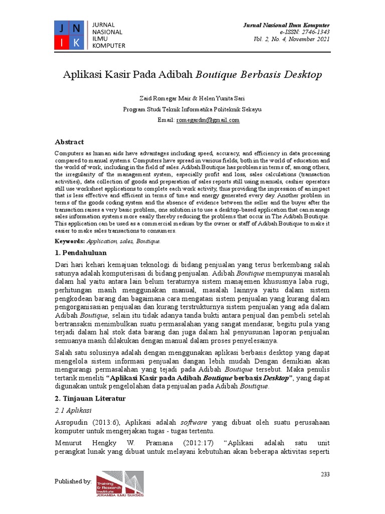 Contoh Aplikasi Kasir | PDF