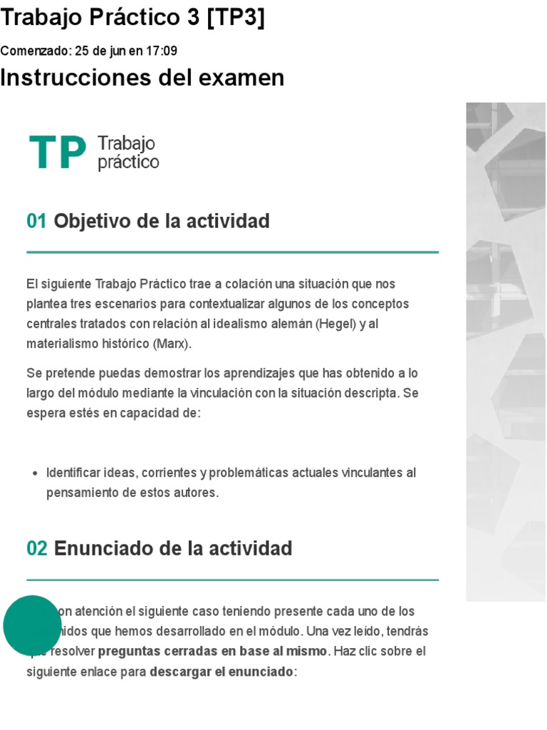 Examen - Trabajo Práctico 3 (TP3) 95.83% | PDF | La teoría de la alienación de Marx | Karl Marx