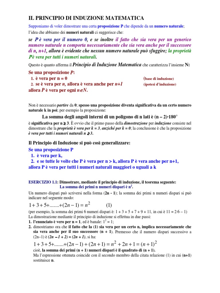 Principio Induzione Matematica | PDF