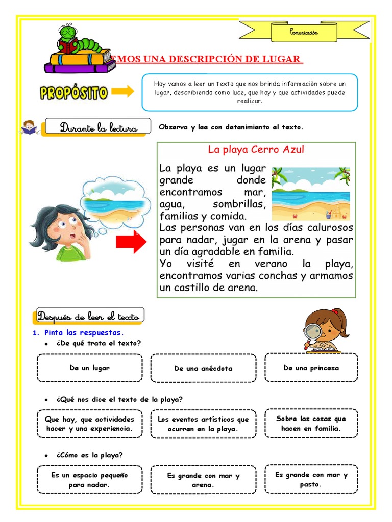 Descripción de lugares para niños | PDF