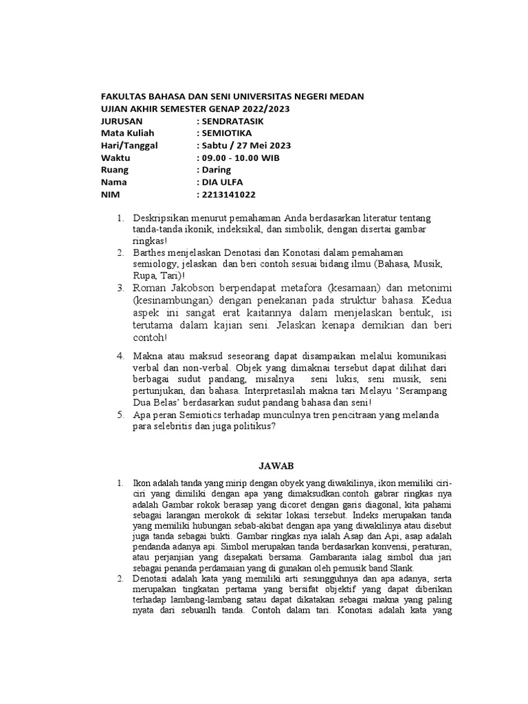 Uas Semiotika | PDF
