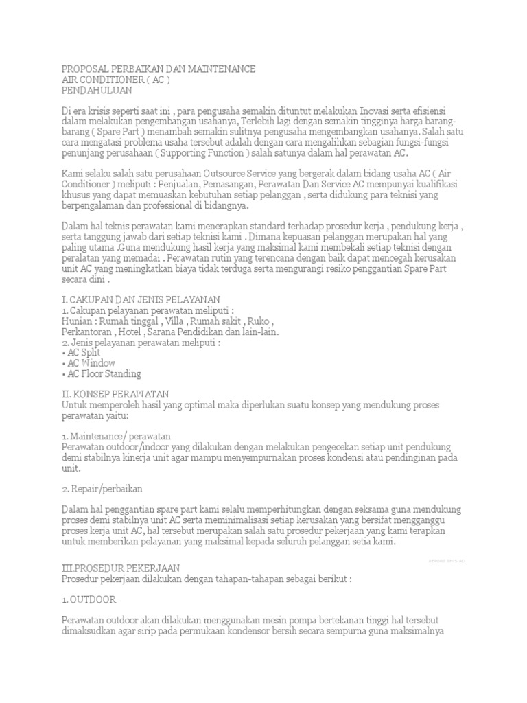 Proposal Perbaikan Dan Maintenance | PDF