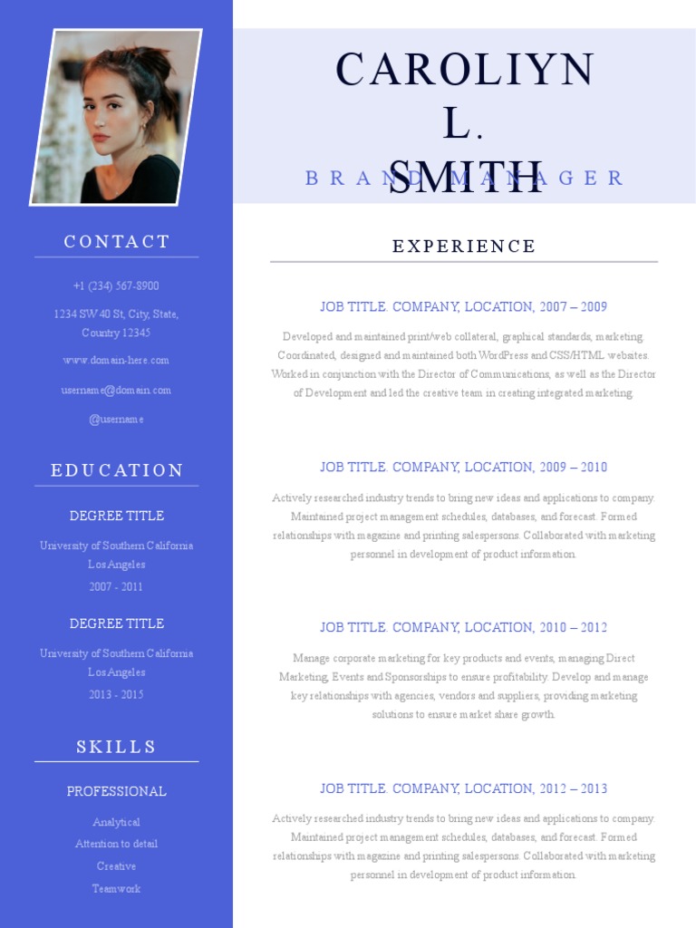 Nora Resume Template | PDF