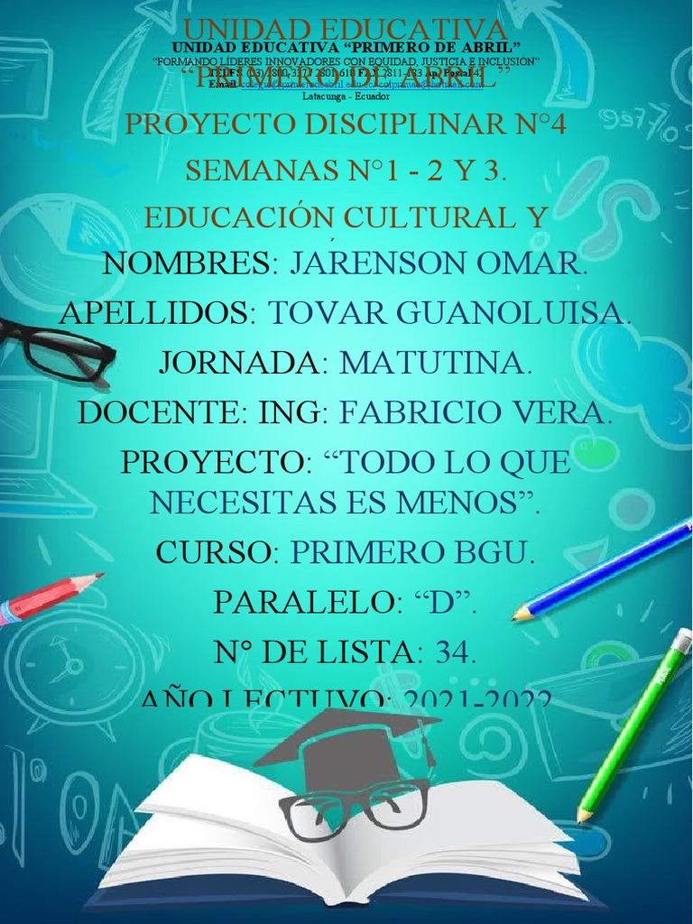 Tovar Omar Proyecto Disciplinar N.4 Semanas N. 1 - 2 - 3 | PDF