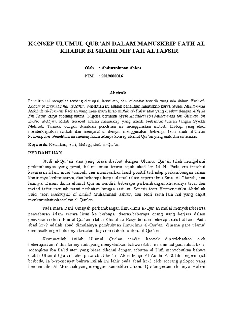 Konsep Ulumul Qur'an | PDF