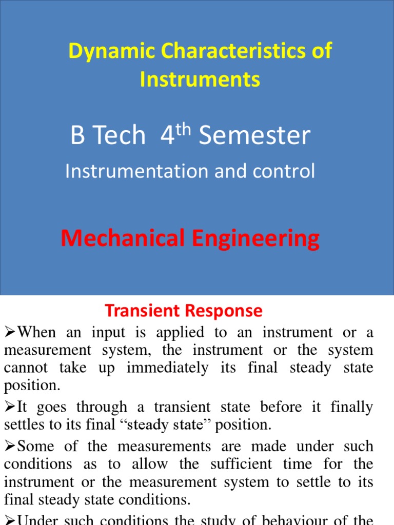 1.dynamic Characteristics Introduction | PDF | Latency (Engineering) | Measurement