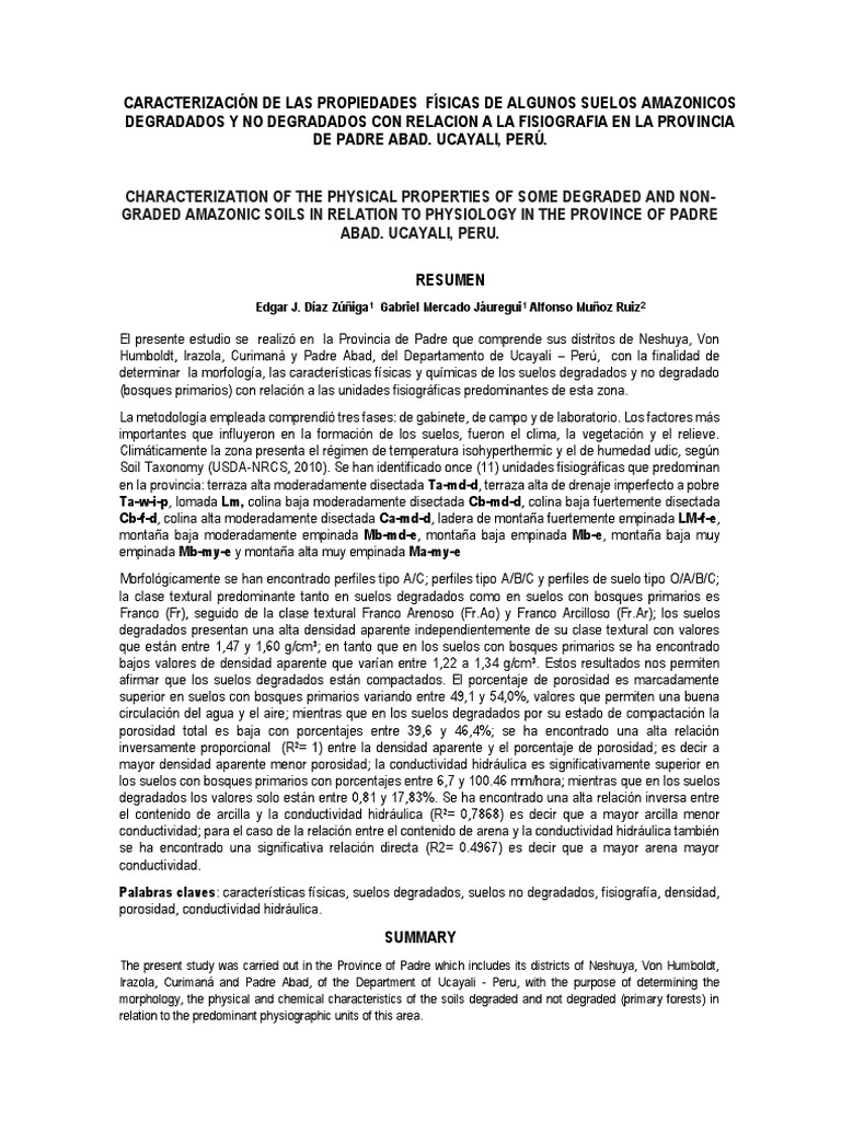 Unu Forestal Ac 2014 Edgardiaz Gabriel | PDF | Suelo | Ciencia del suelo