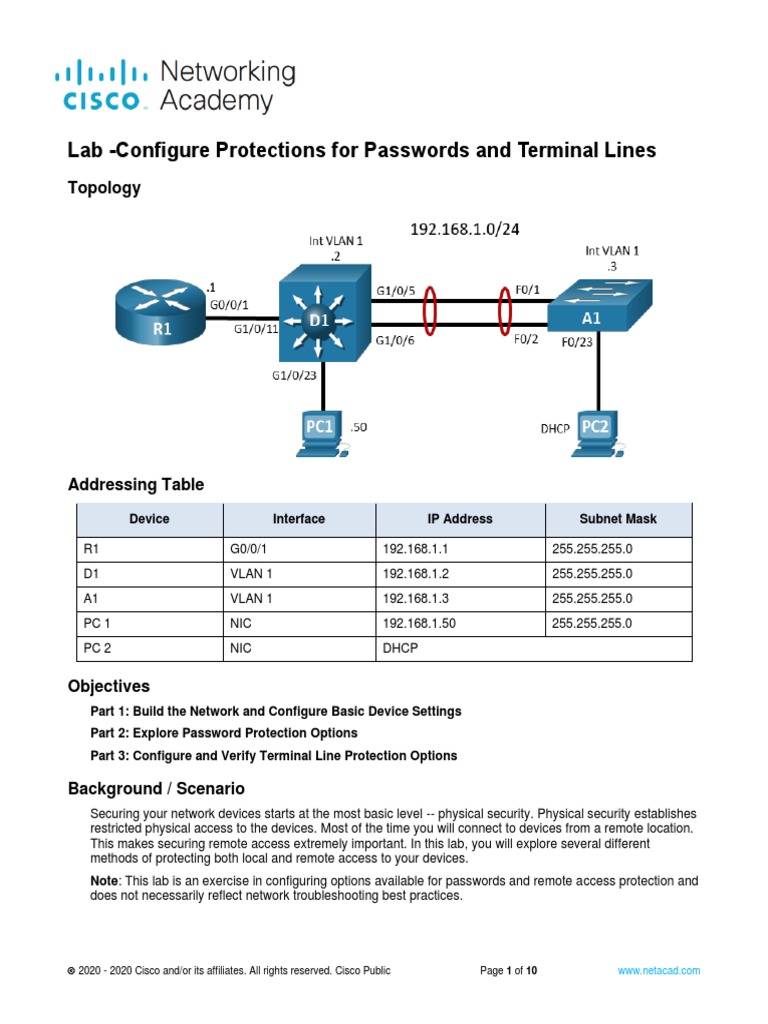 Configure Protections For Passwords and Terminal Lines | PDF | Password | Secure Shell