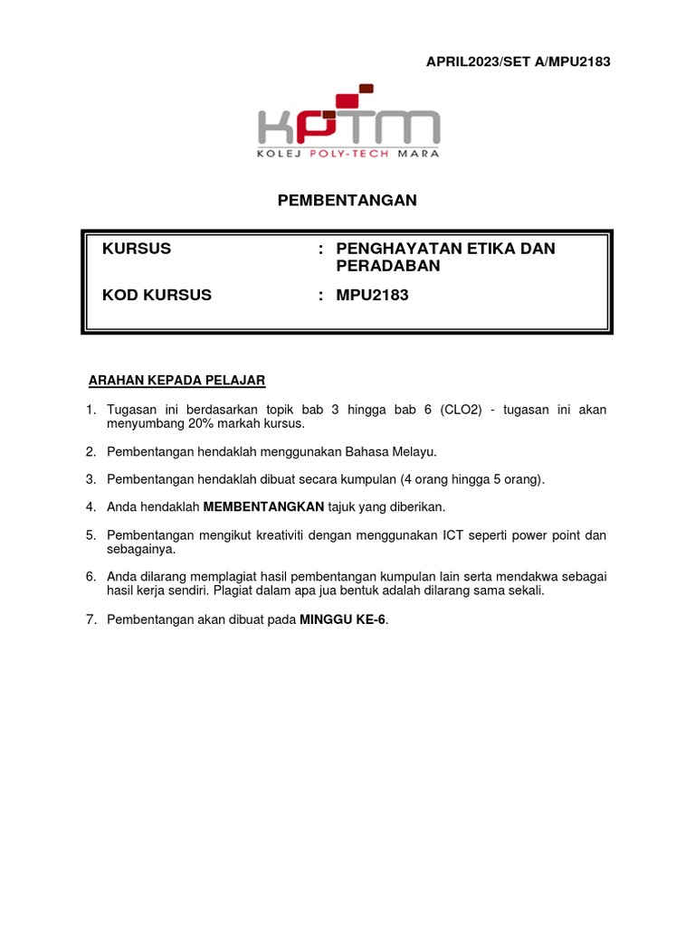 Pembentangan (20%) | PDF