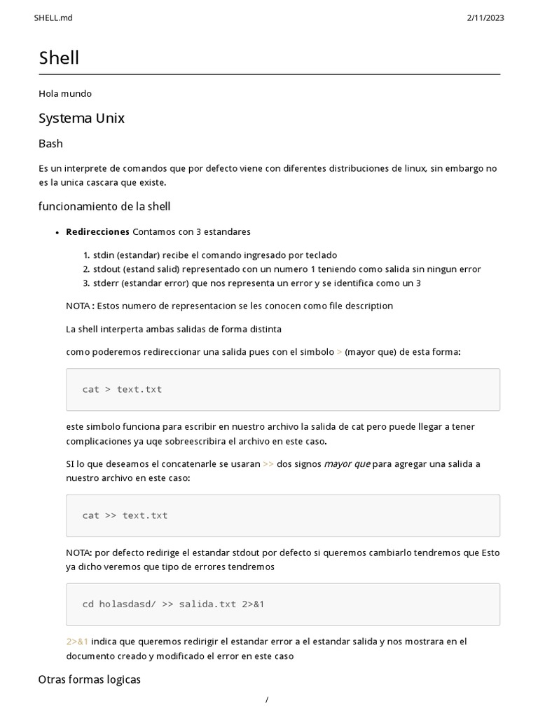 Shell Pdf Archivo De Computadora Ascii 